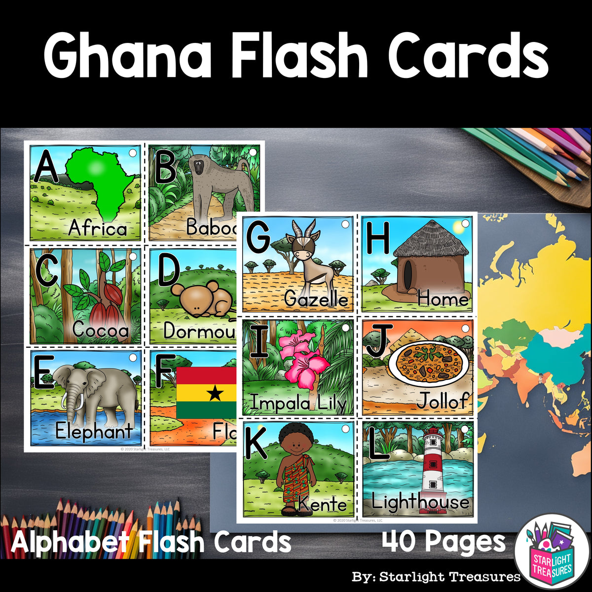 Alphabet Flash Cards for Early Readers - Country of Ghana – Starlight ...