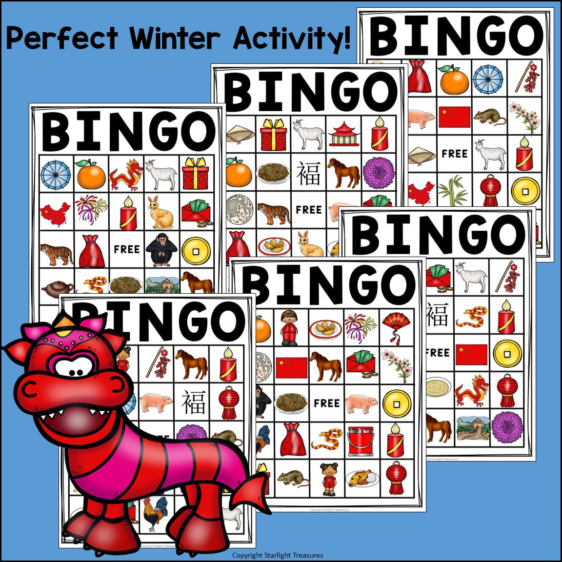 Chinese New Year Bingo Cards for Early Readers - Lunar New Year Bingo ...
