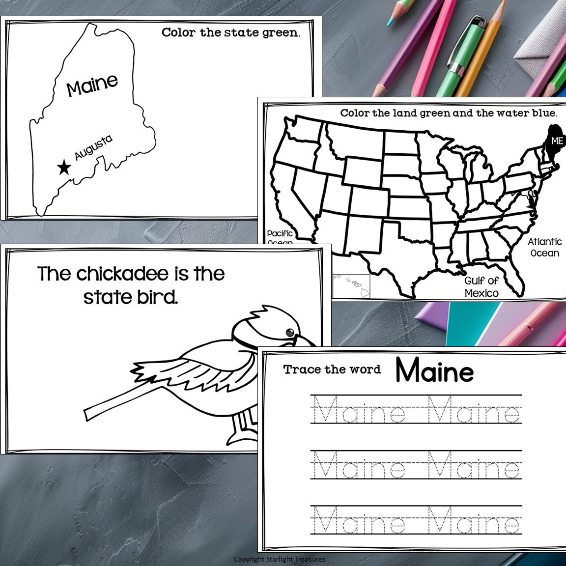 Maine Mini Book for Early Readers - A State Study – Starlight Treasures LLC