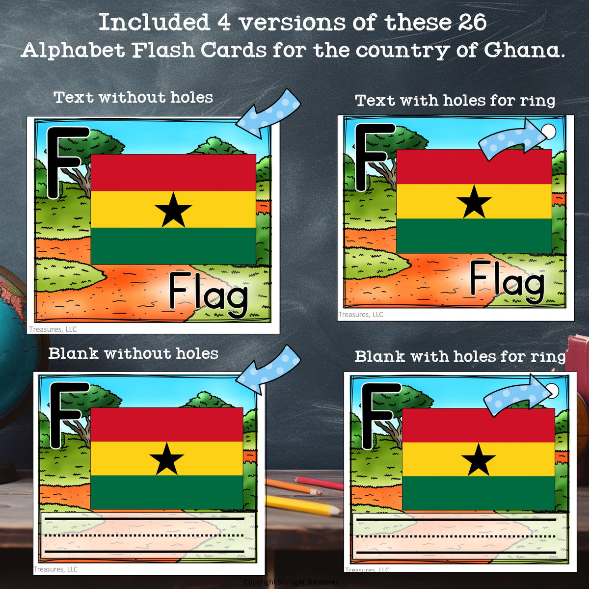 Alphabet Flash Cards for Early Readers - Country of Ghana – Starlight ...
