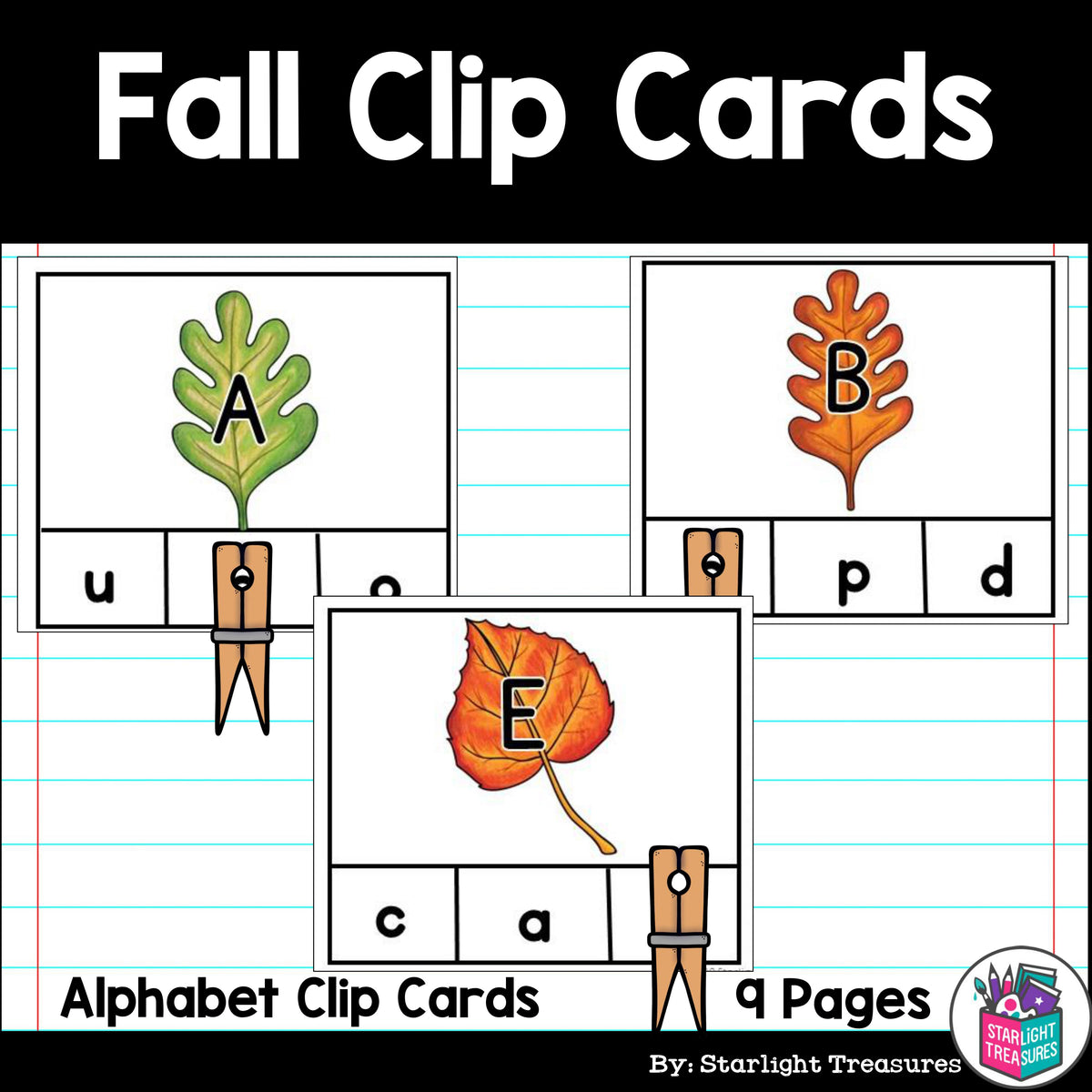 Fall Alphabet Clip Cards for Early Readers - Alphabet Clip Cards FREEB ...