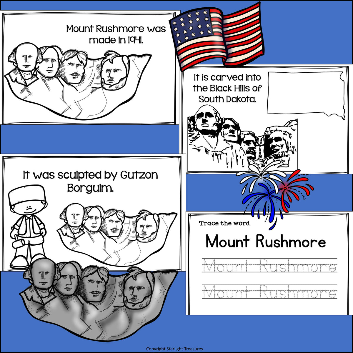Mount Rushmore Mini Book for Early Readers: American Symbols ...