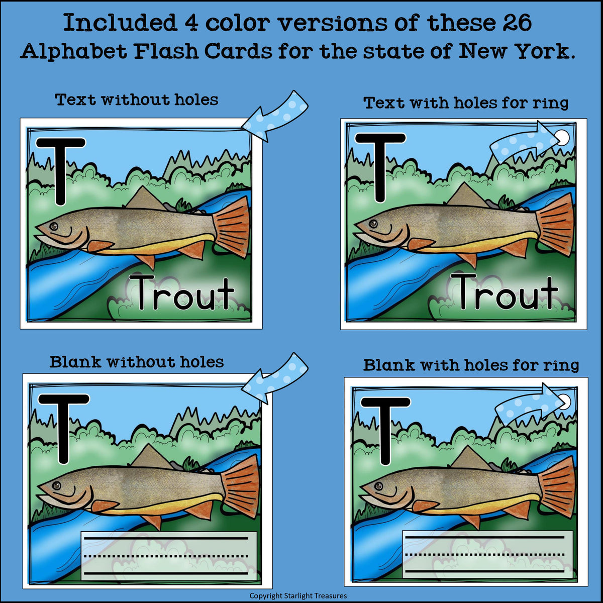 Alphabet Flash Cards for Early Readers - State of New York – Starlight ...