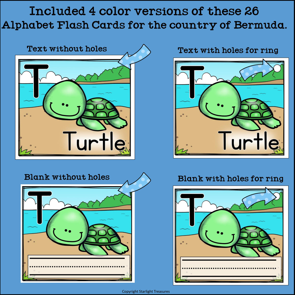 Alphabet Flash Cards for Early Readers - Country of Bermuda – Starlight ...