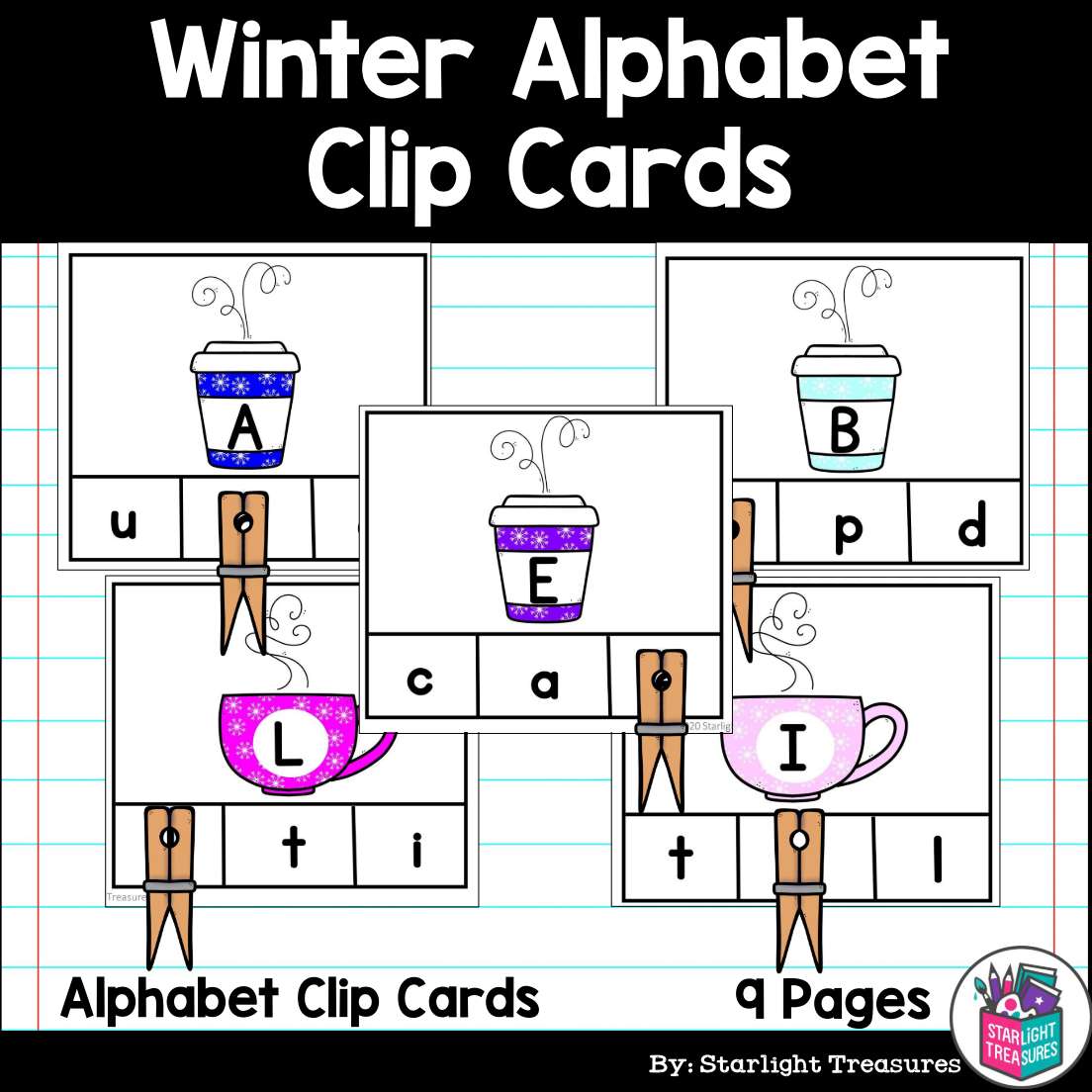 Winter Alphabet Clip Cards for Early Readers - Alphabet Clip Cards FRE ...