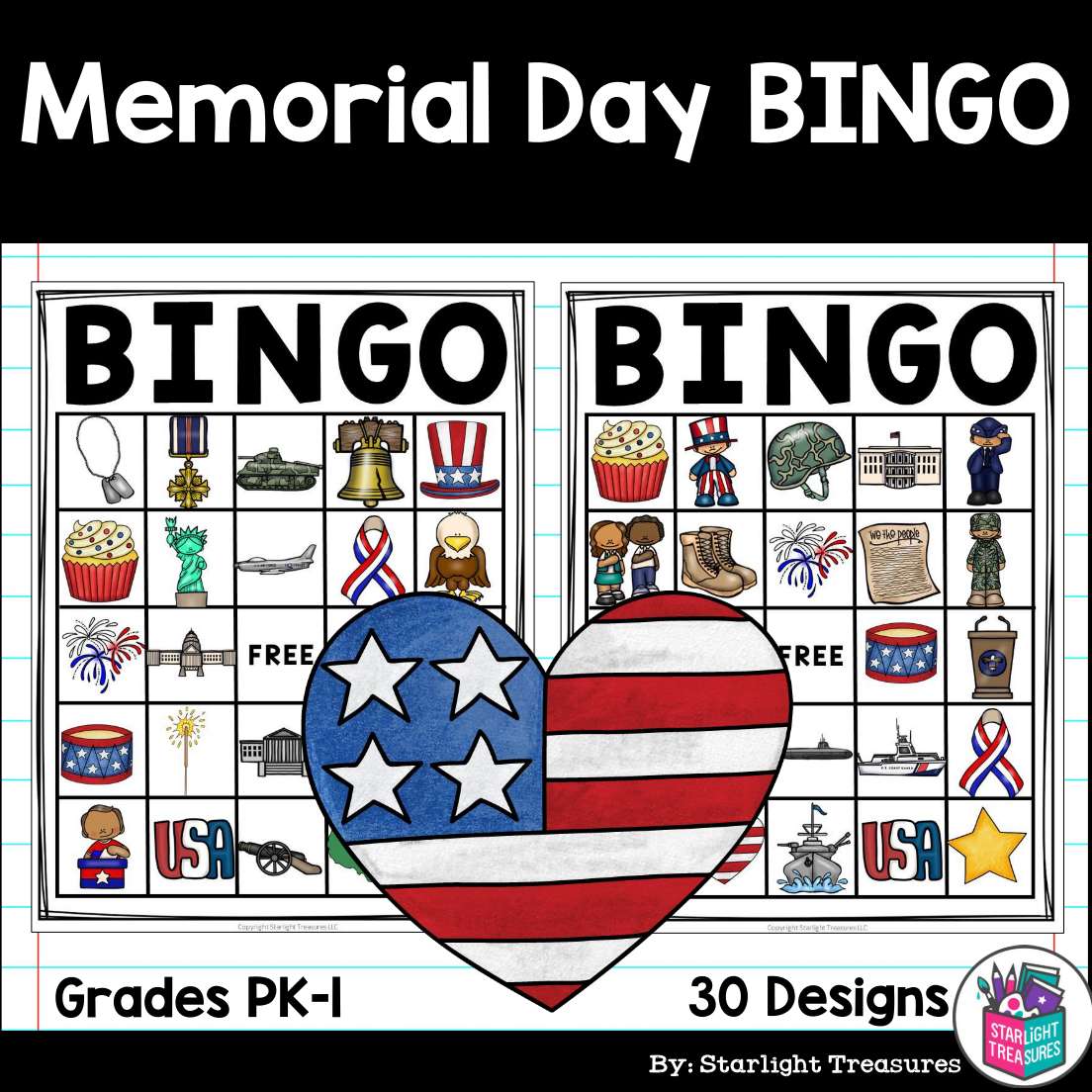 Memorial Day Bingo Cards for Early Readers - Memorial Day, Veterans Da ...