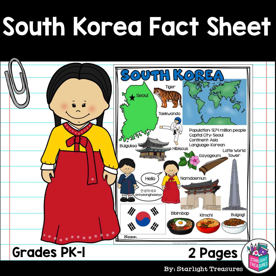 South Korea Fact Sheet for Early Readers - A Country Study – Starlight ...