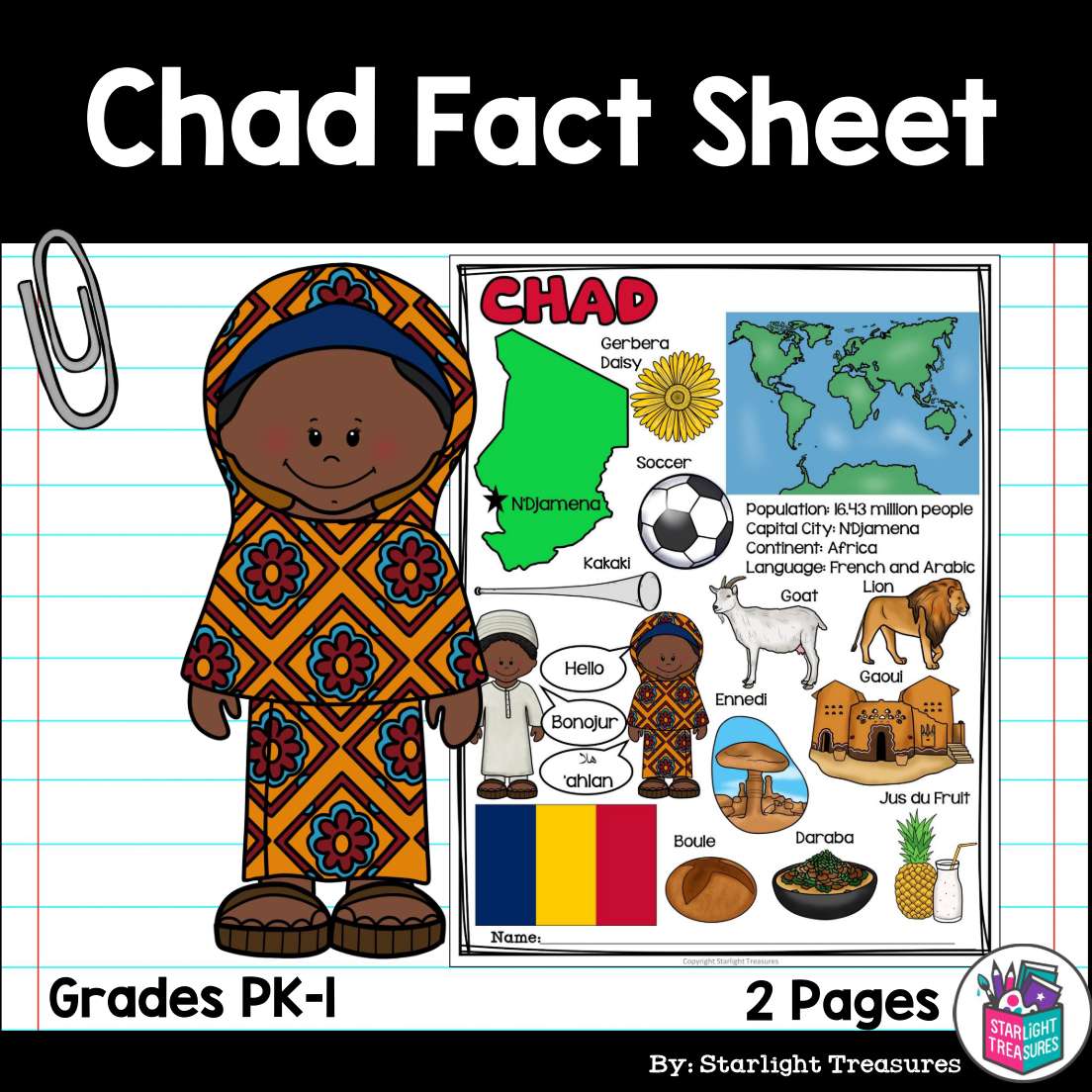 Chad Fact Sheet for Early Readers – Starlight Treasures LLC