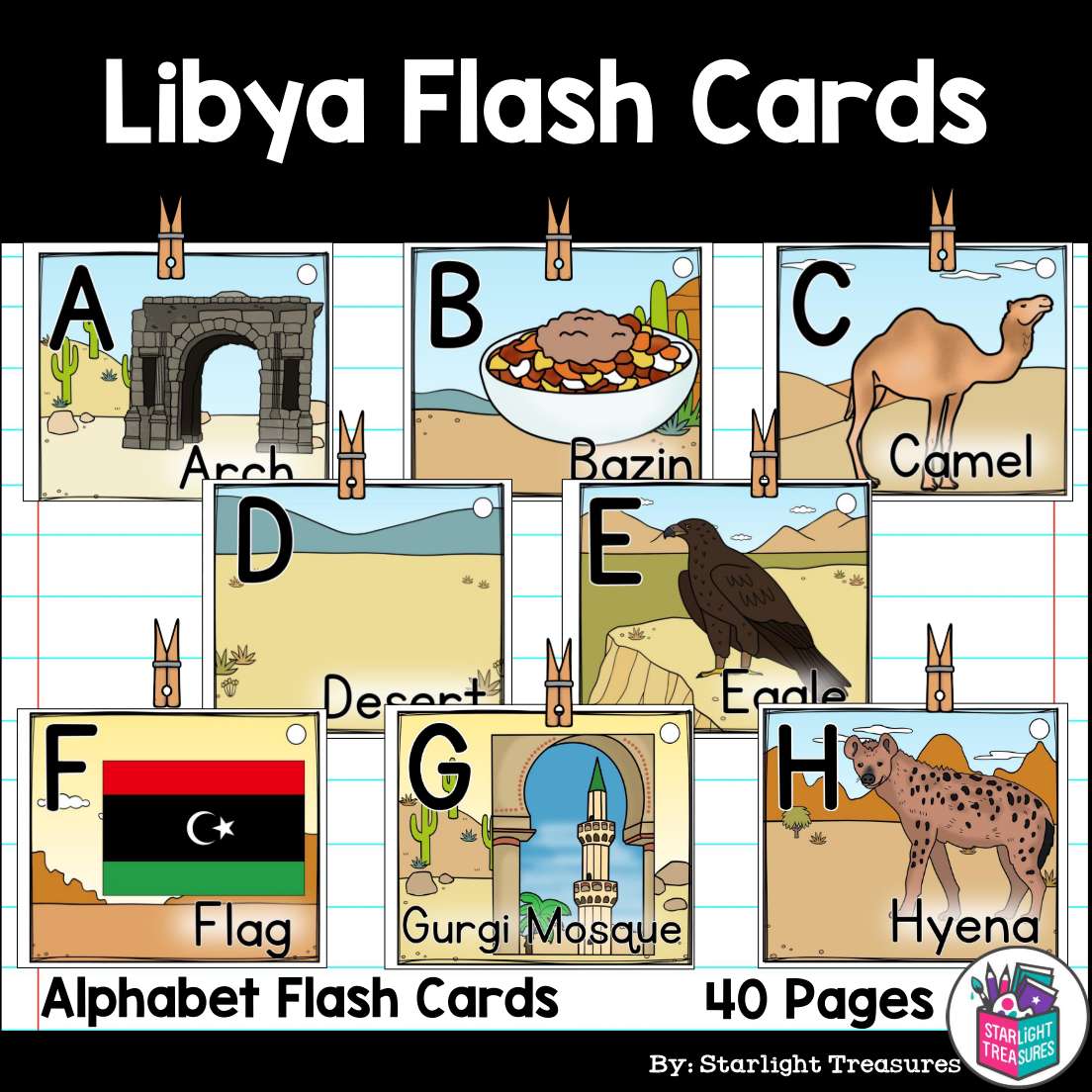Alphabet Flash Cards for Early Readers - Country of Libya – Starlight ...