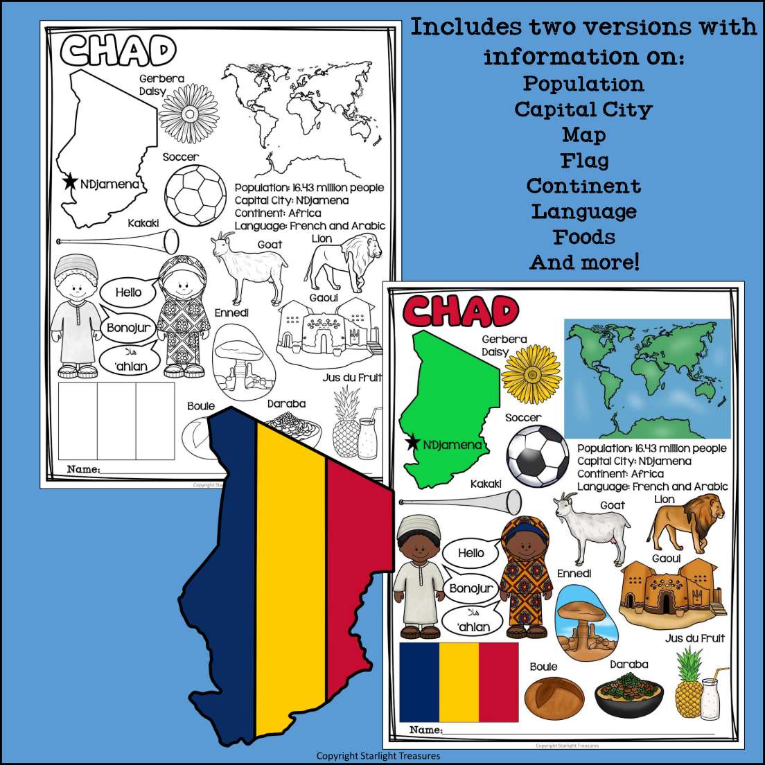 Chad Fact Sheet for Early Readers – Starlight Treasures LLC