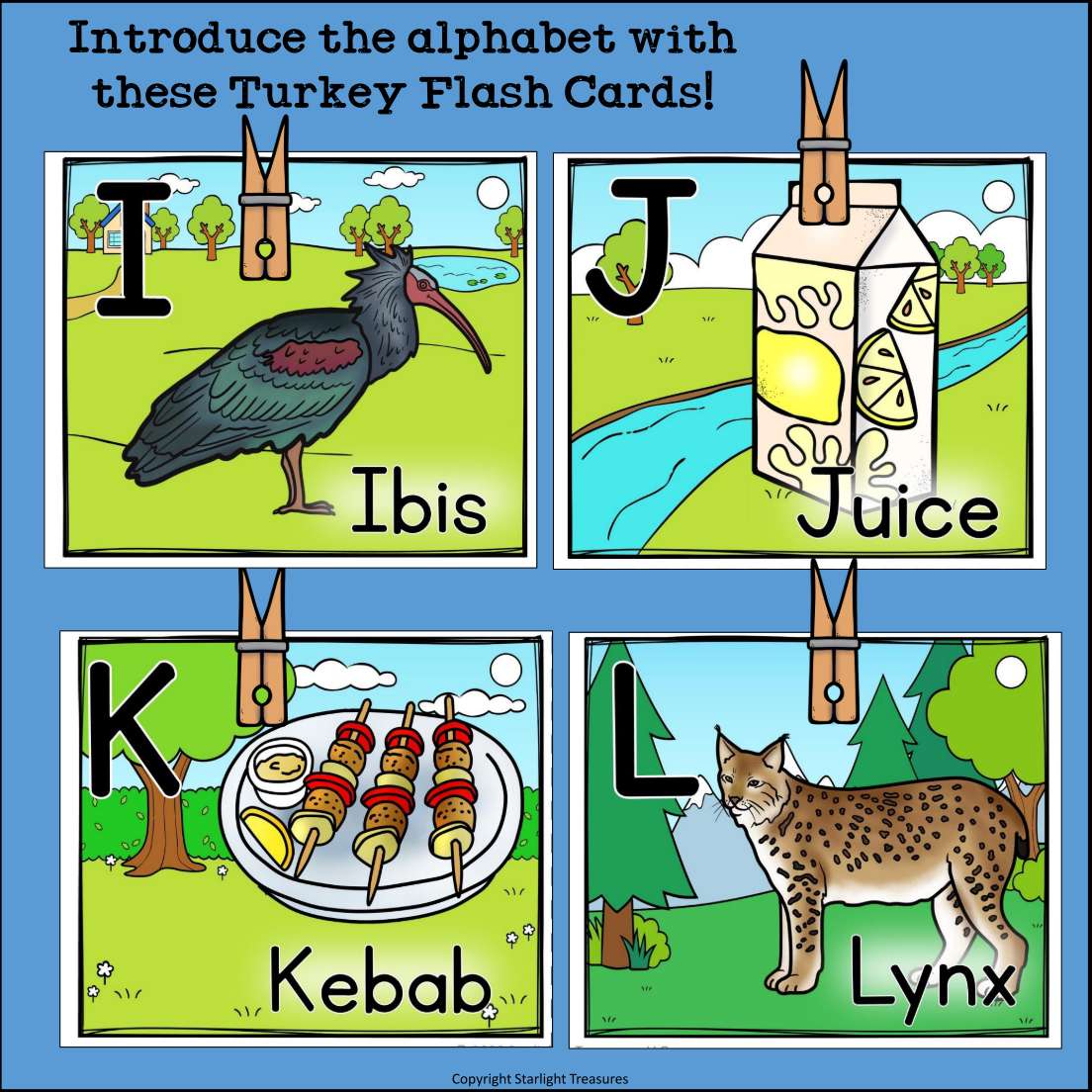 Alphabet Flash Cards for Early Readers - Country of Turkey – Starlight ...
