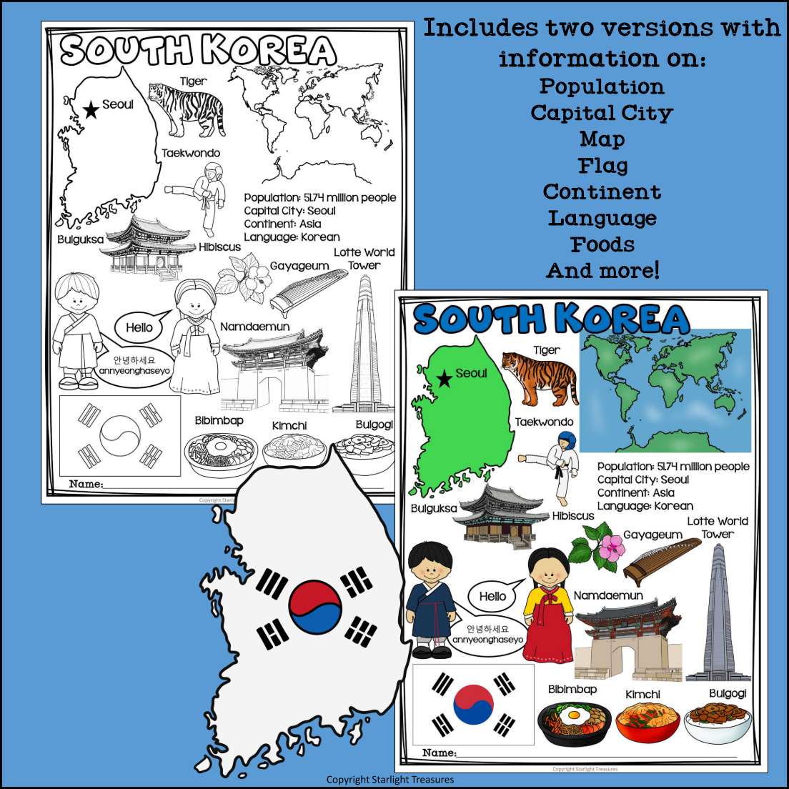 South Korea Fact Sheet for Early Readers - A Country Study – Starlight ...