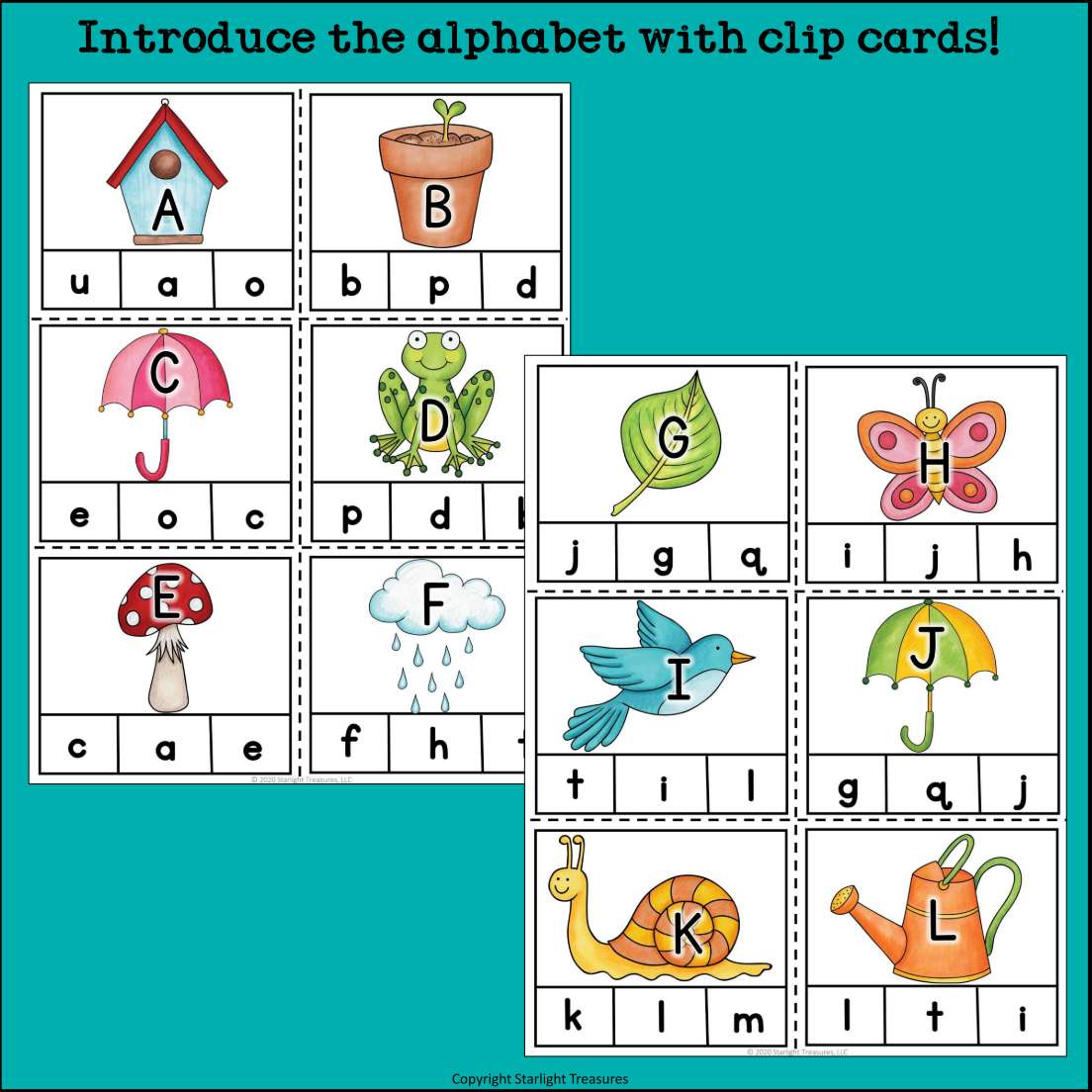 Spring Alphabet Clip Cards for Early Readers - Alphabet Clip Cards FRE ...
