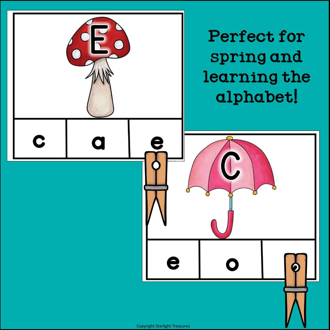 Spring Alphabet Clip Cards for Early Readers - Alphabet Clip Cards FRE ...