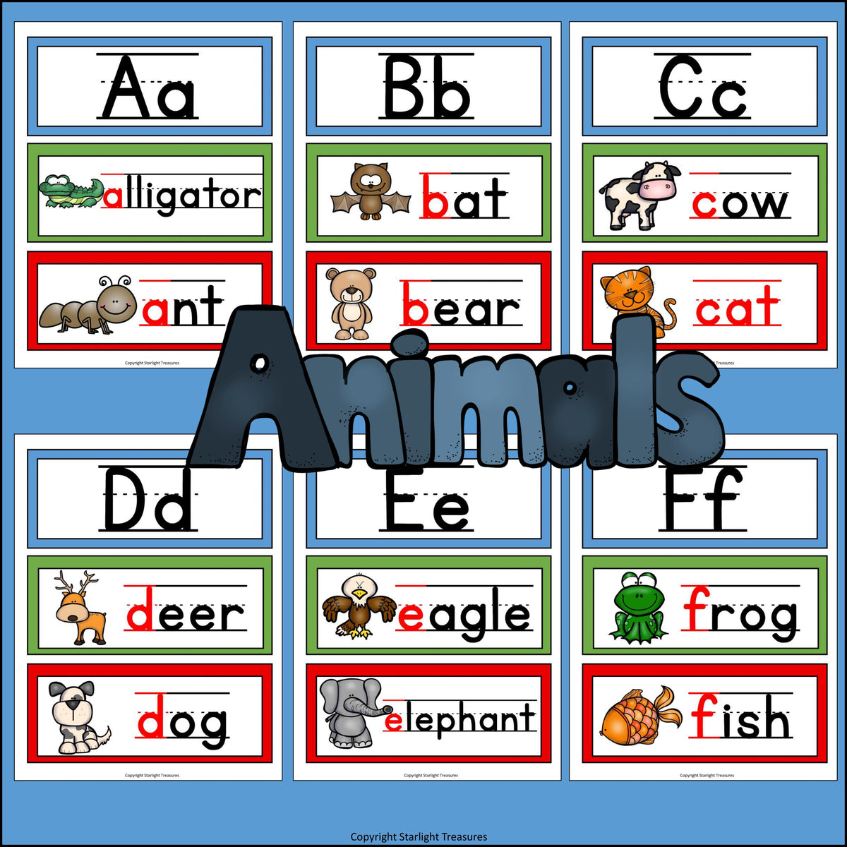 Alphabet Word Wall - Animal Theme - A-Z Word Wall – Starlight Treasures LLC