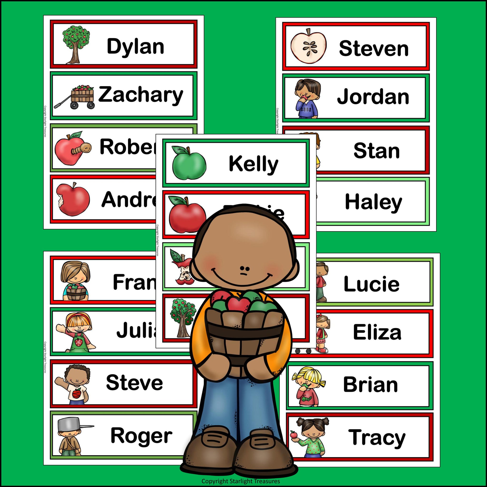 Apples Desk Name Tags - Editable Desk Name Tags – Starlight Treasures LLC