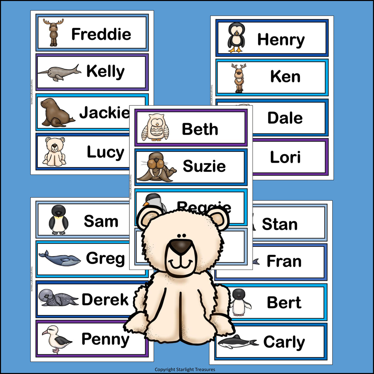 Arctic Desk Name Tags - Editable Name Tags – Starlight Treasures LLC