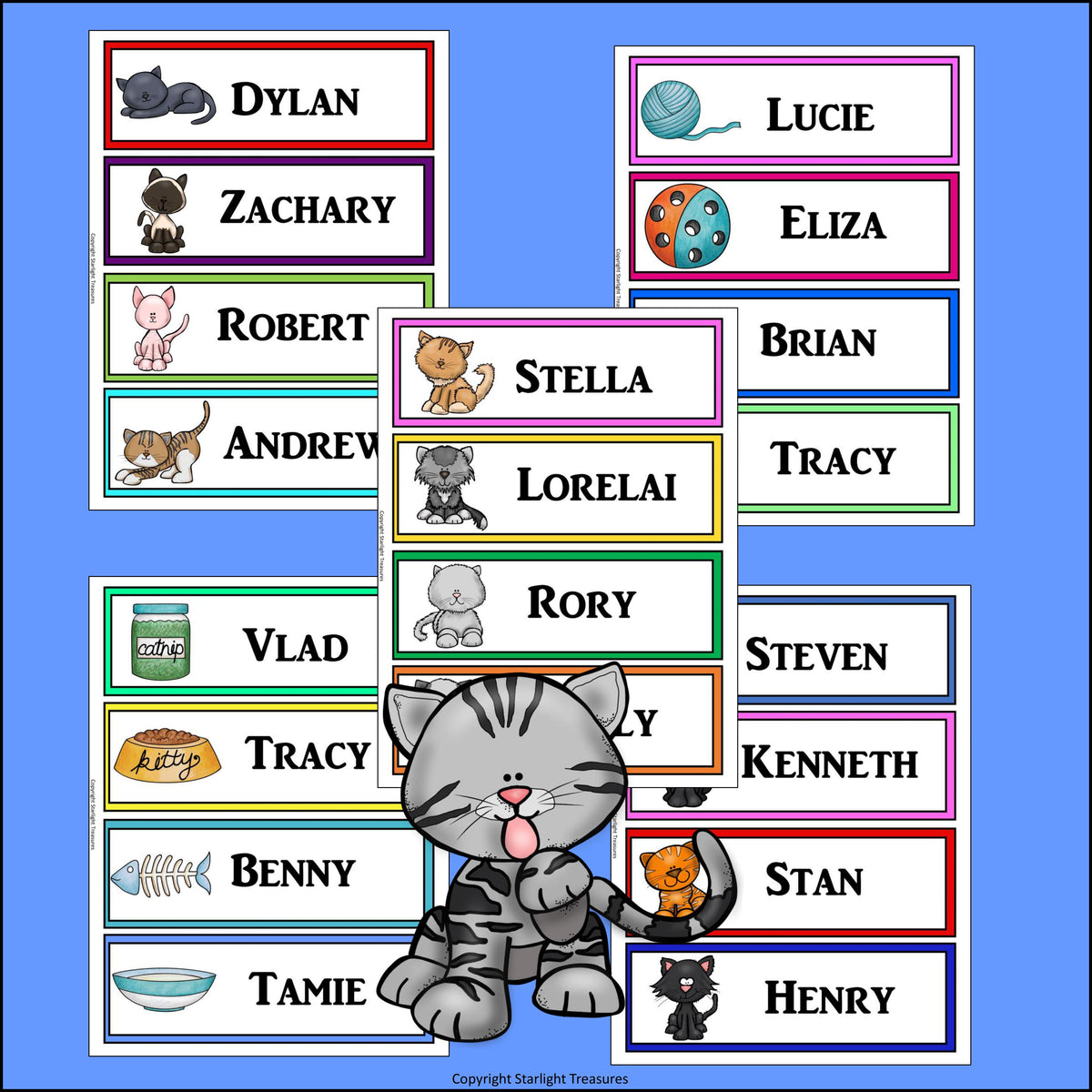 Cats Desk Name Tags - Editable Name Tags – Starlight Treasures LLC
