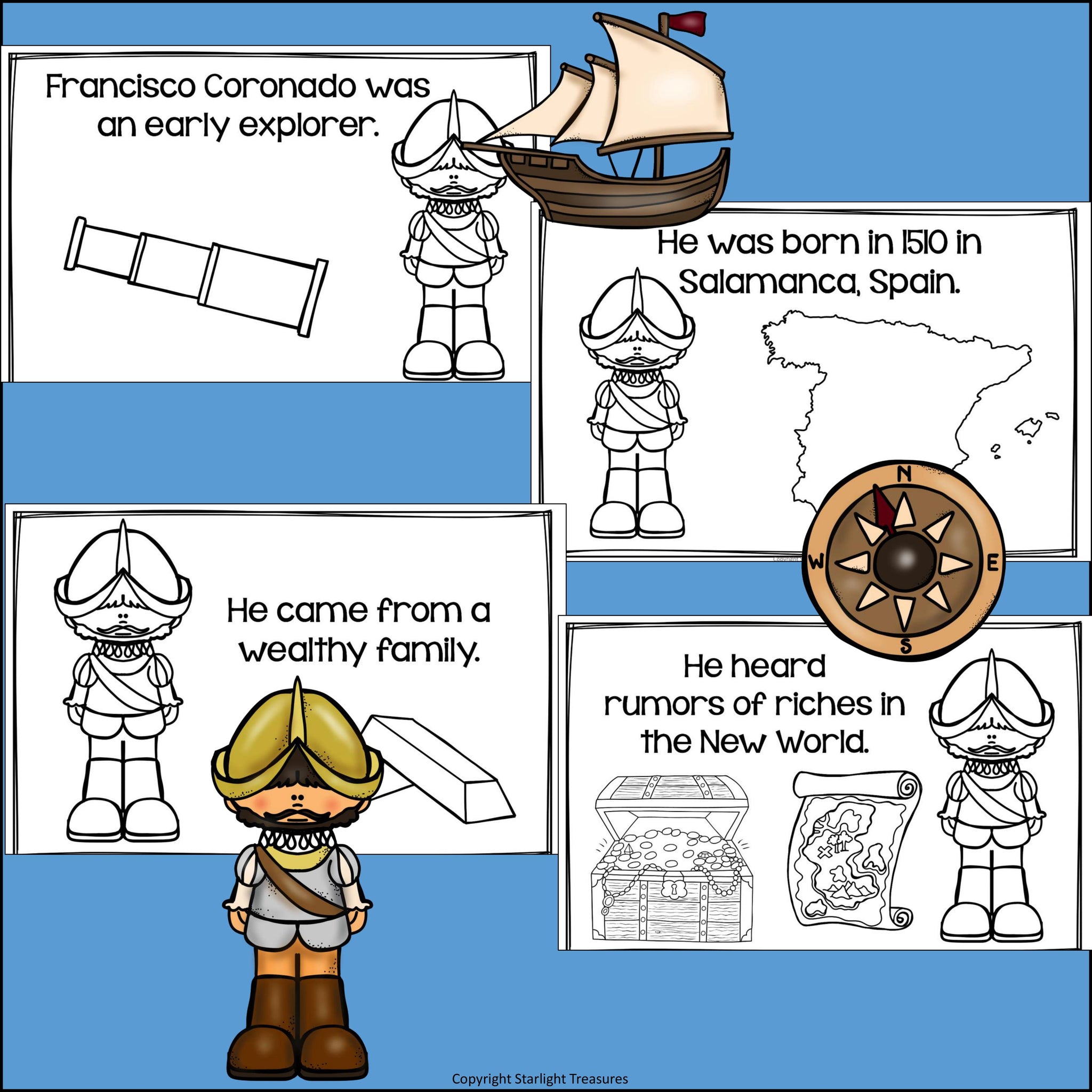 Francisco Coronado Mini Book for Early Readers: Early Explorers ...