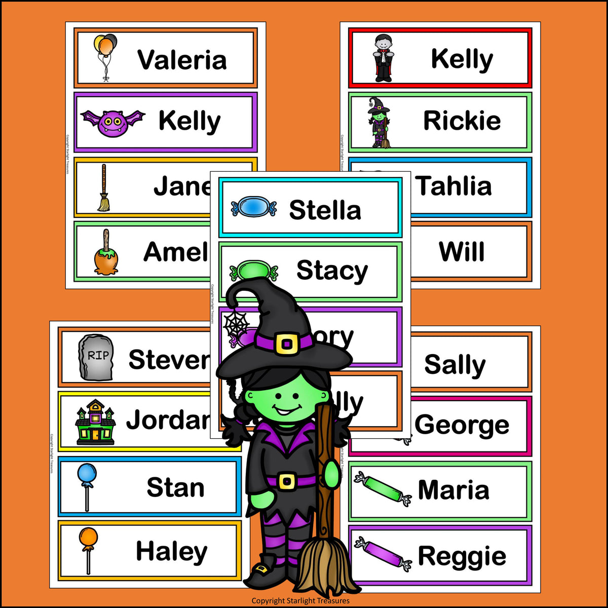 Halloween Desk Name Tags - Editable – Starlight Treasures LLC