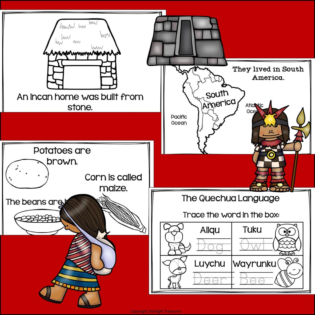 Inca Mini Book for Early Readers – Starlight Treasures LLC