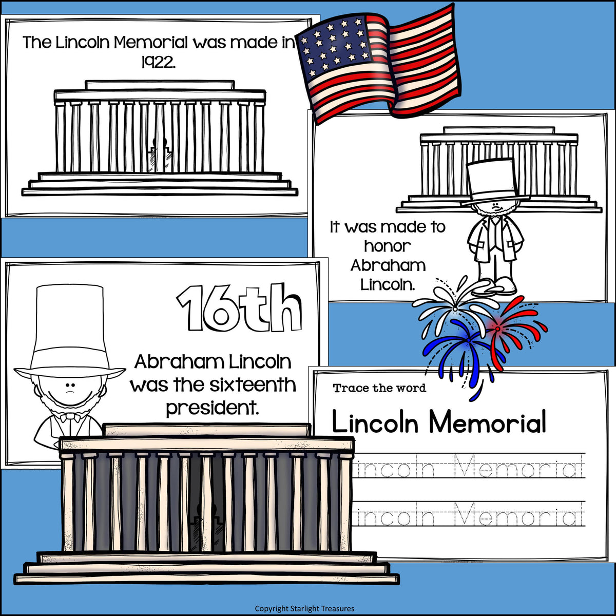 Lincoln Memorial Mini Book for Early Readers: American Symbols ...