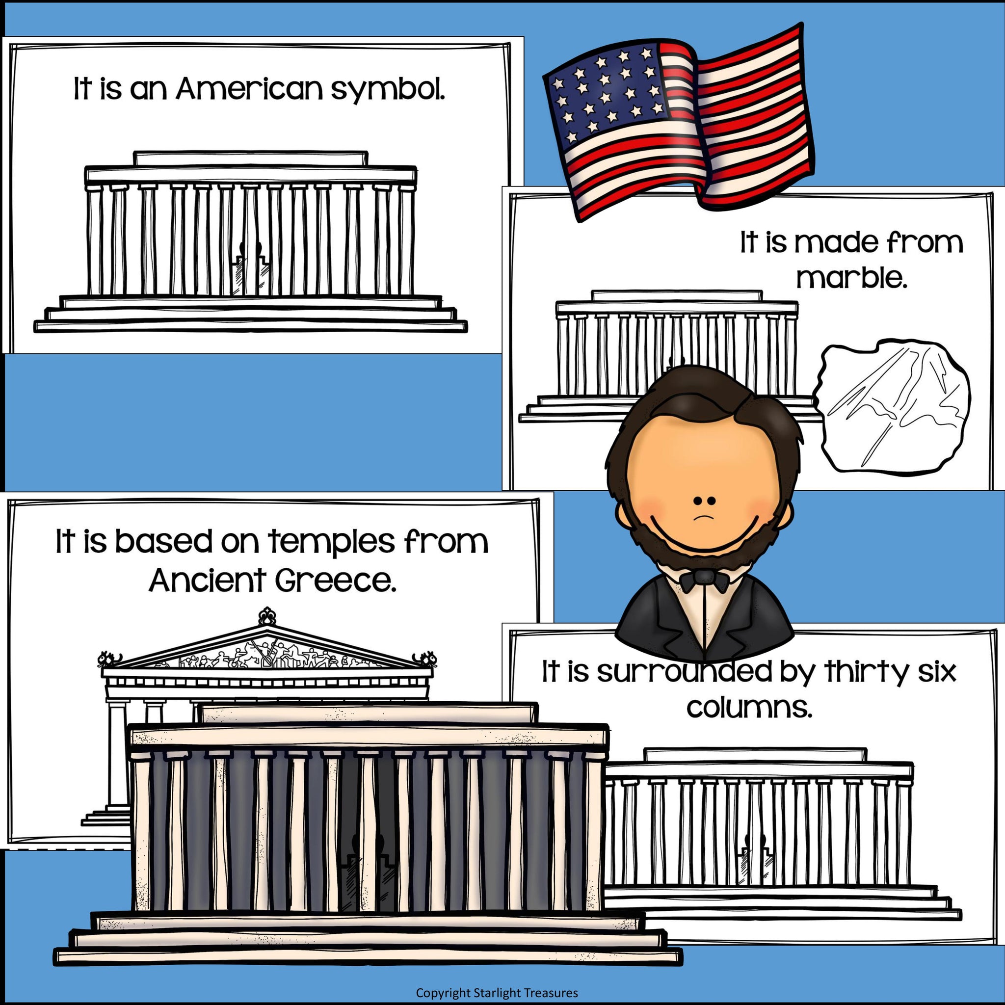 Lincoln Memorial Mini Book for Early Readers: American Symbols ...