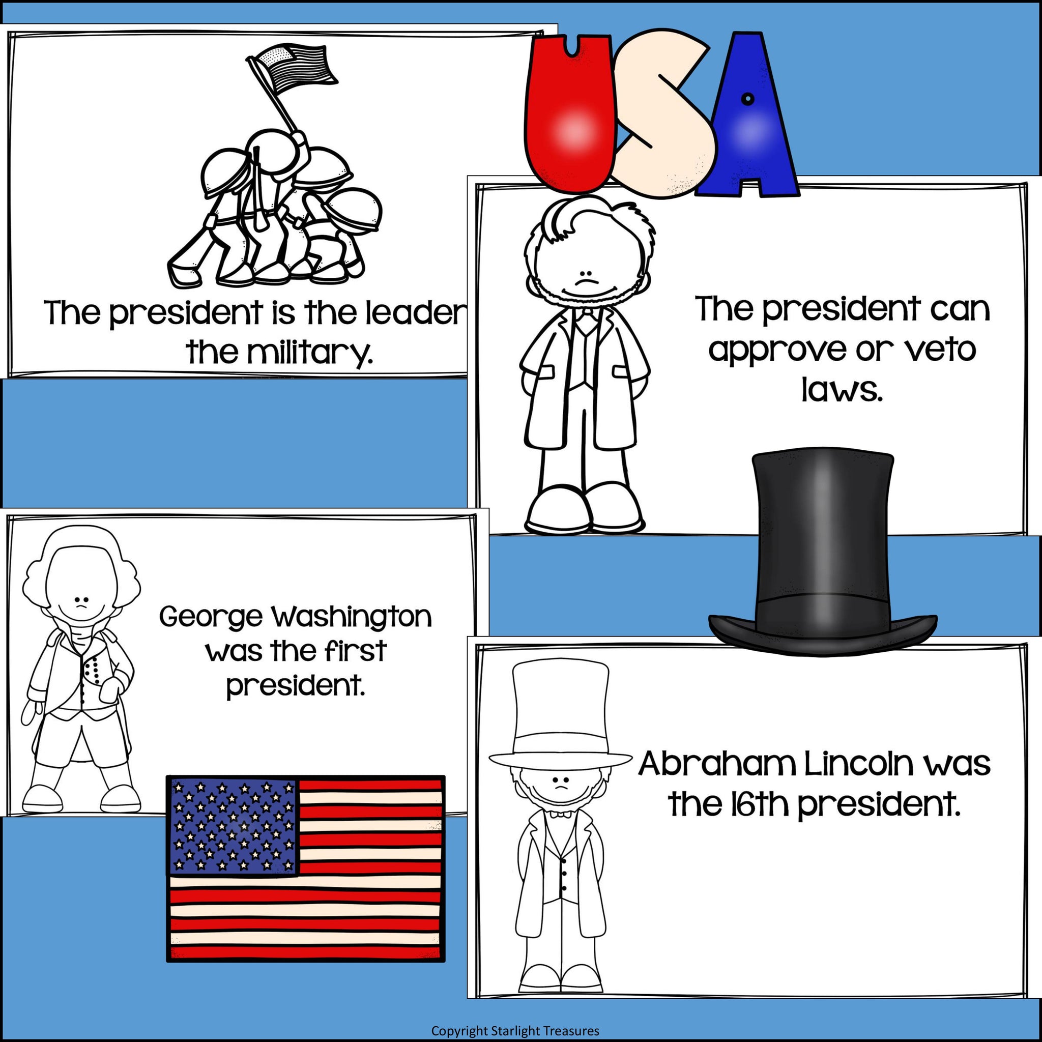 Presidents' Day Mini Book for Early Readers – Starlight Treasures LLC