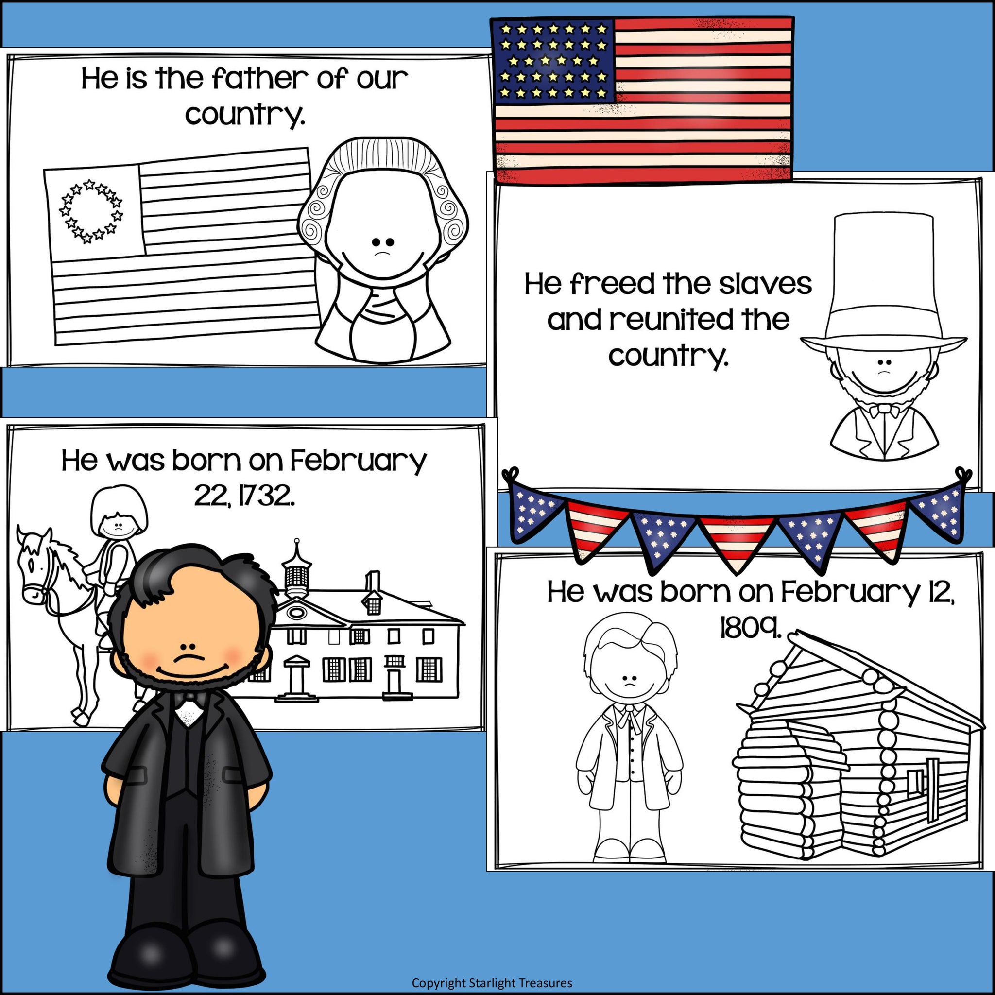 Presidents' Day Mini Book for Early Readers – Starlight Treasures LLC