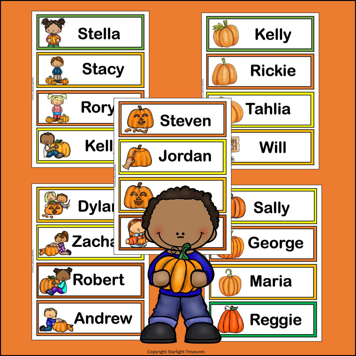 Pumpkins Name Tags - Editable – Starlight Treasures LLC