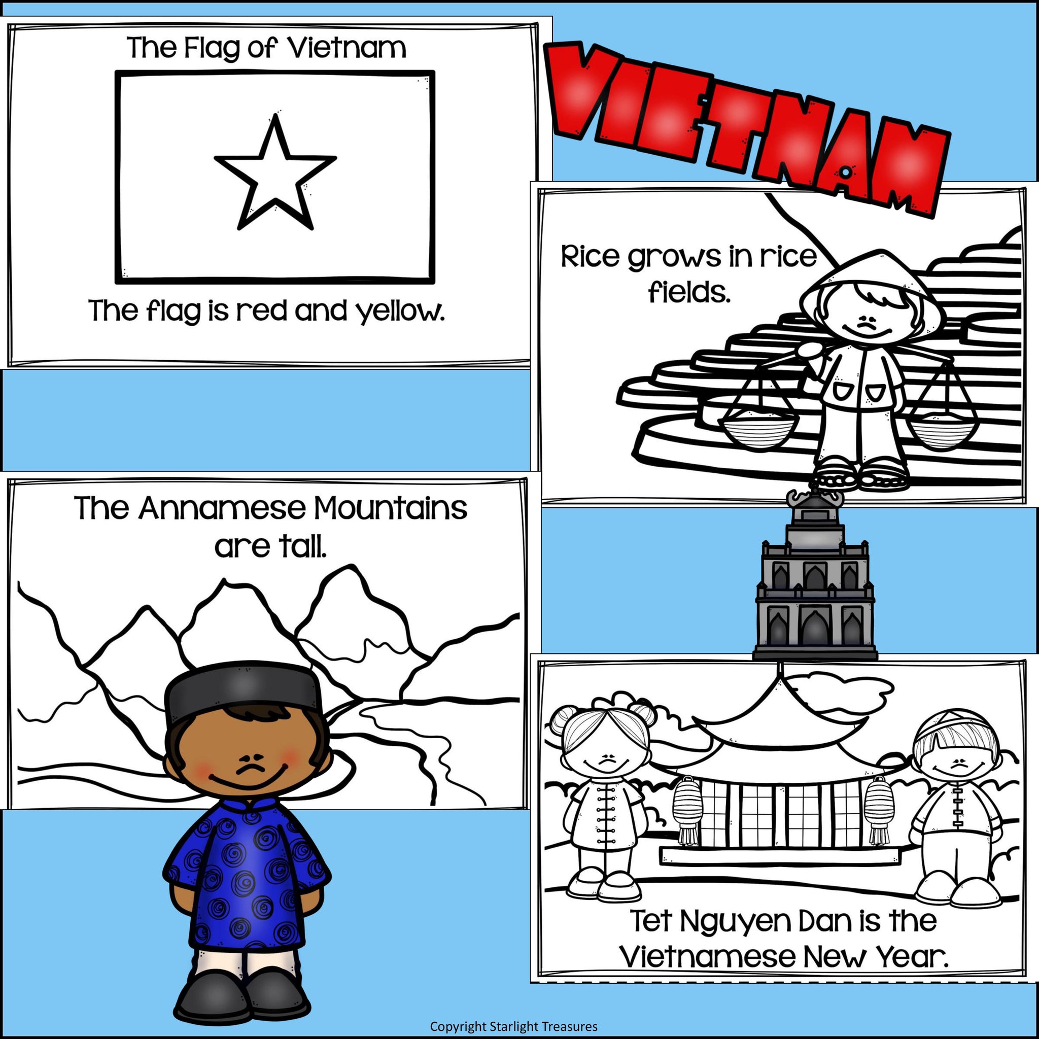 vietnam flag coloring page