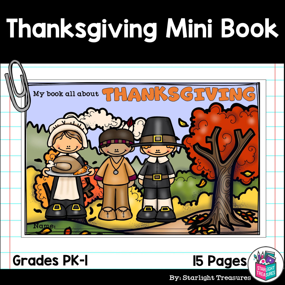 Thanksgiving Mini Book for Early Readers – Starlight Treasures LLC