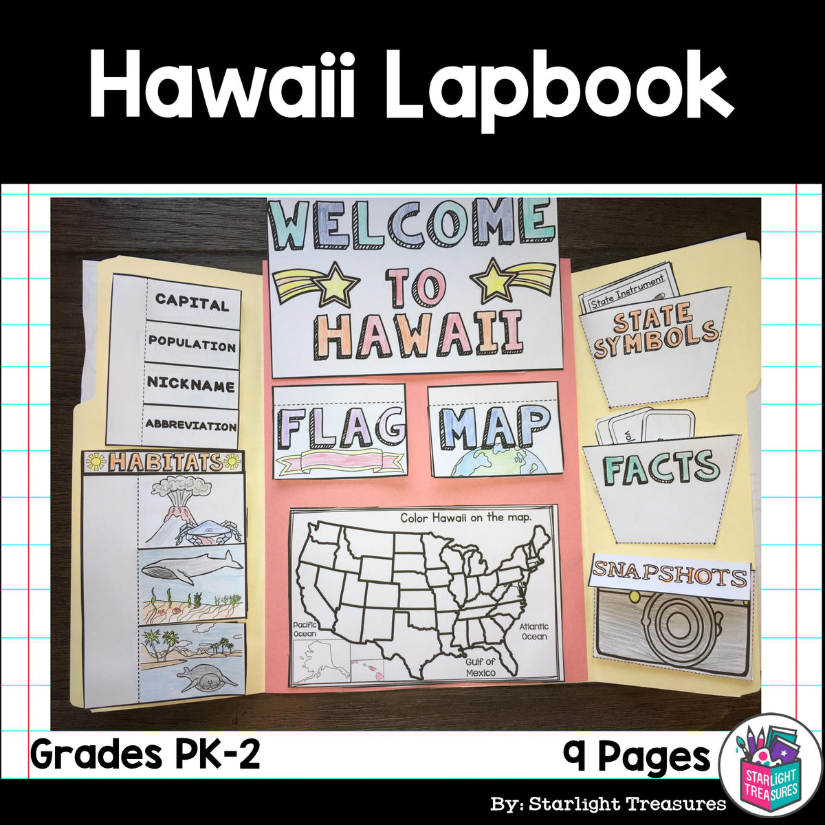 Hawaii Lapbook for Early Learners - A State Study – Starlight Treasures LLC