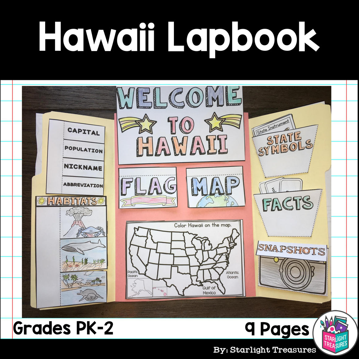 Hawaii Lapbook for Early Learners - A State Study – Starlight Treasures LLC