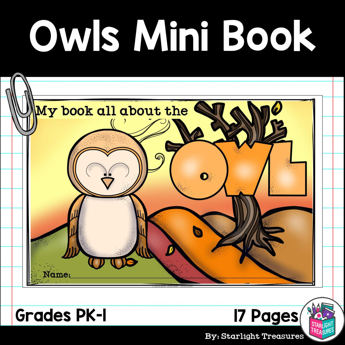 Owls Mini Book for Early Readers – Starlight Treasures LLC