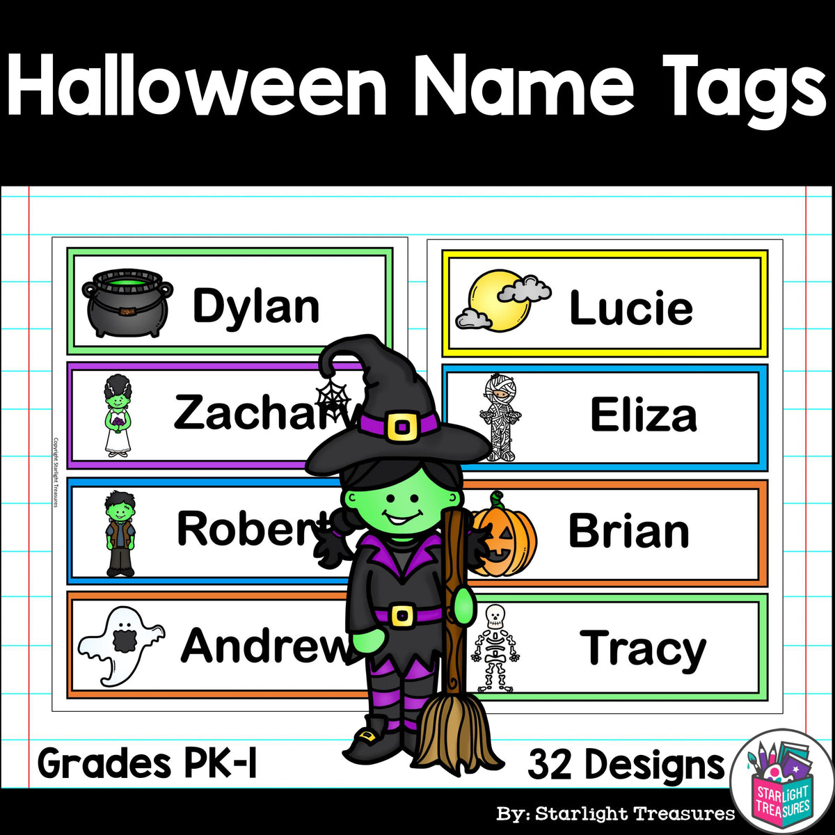 Halloween Desk Name Tags - Editable – Starlight Treasures LLC