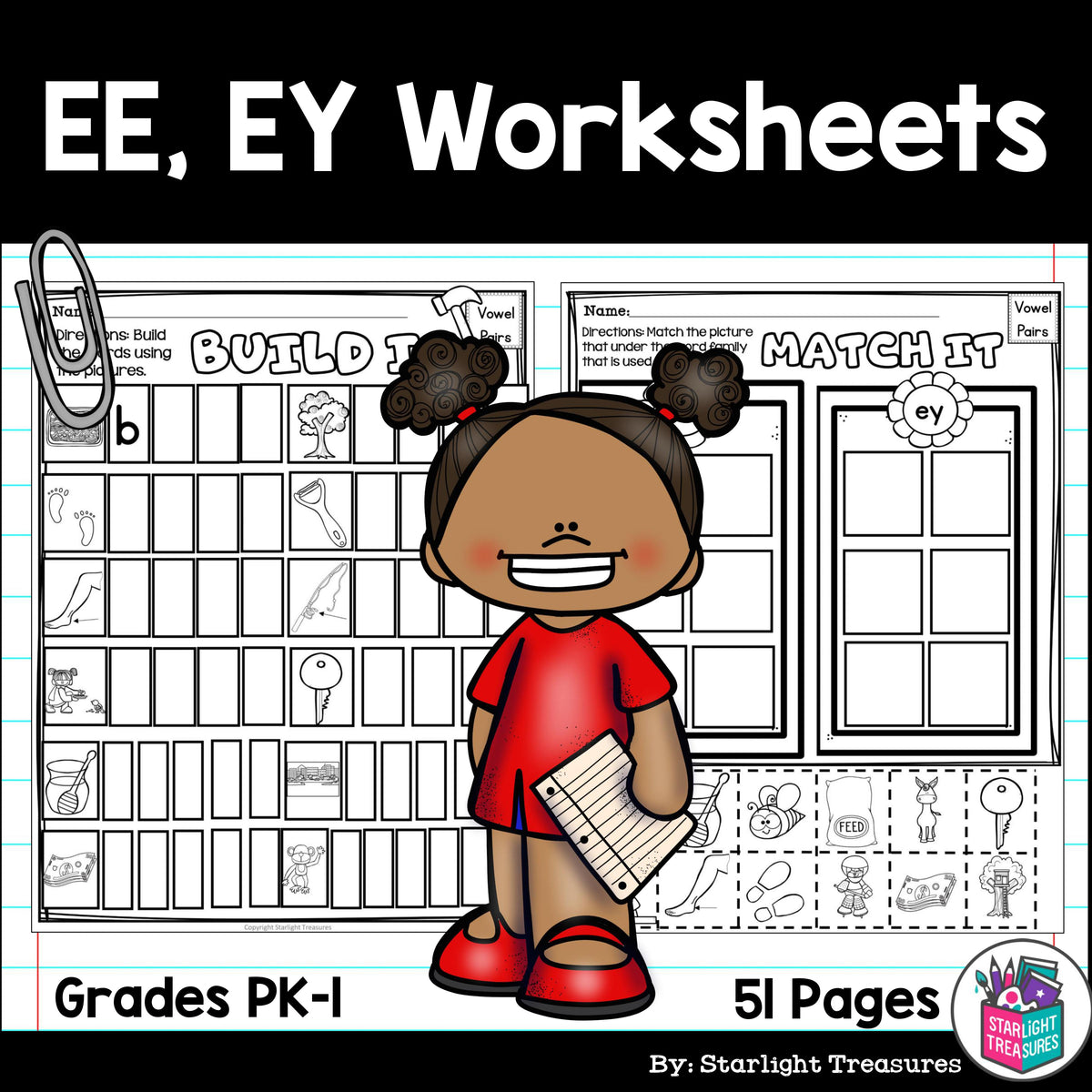 Vowel Pairs EE, EY Worksheets and Activities for Early Readers - Phoni ...