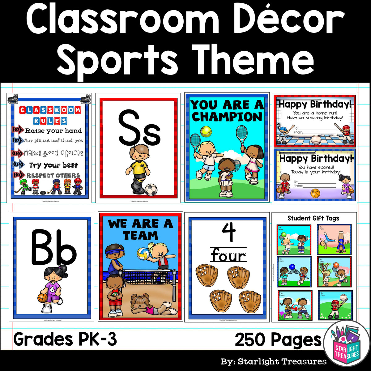 Classroom Decor Pack - Sports Theme – Starlight Treasures LLC
