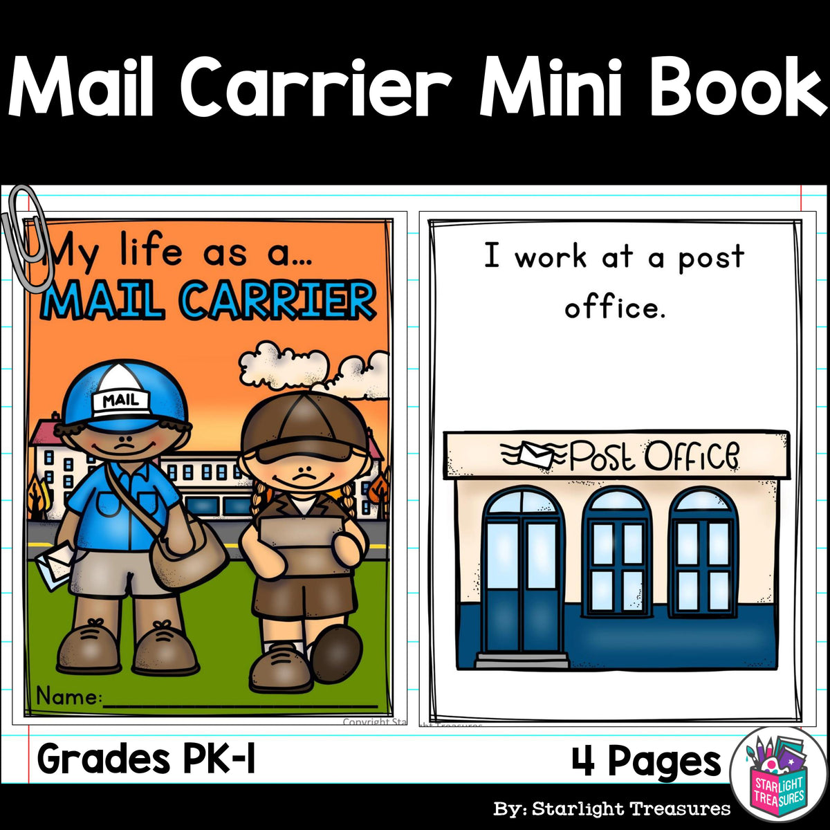 Mail Carrier Mini Book for Early Readers - Careers and Community Helpe ...