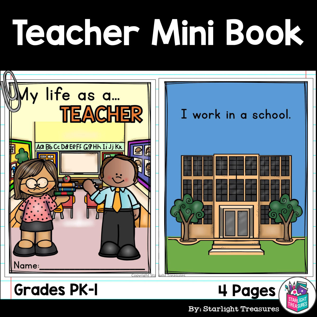 Teacher Mini Book for Early Readers - Careers and Community Helpers ...