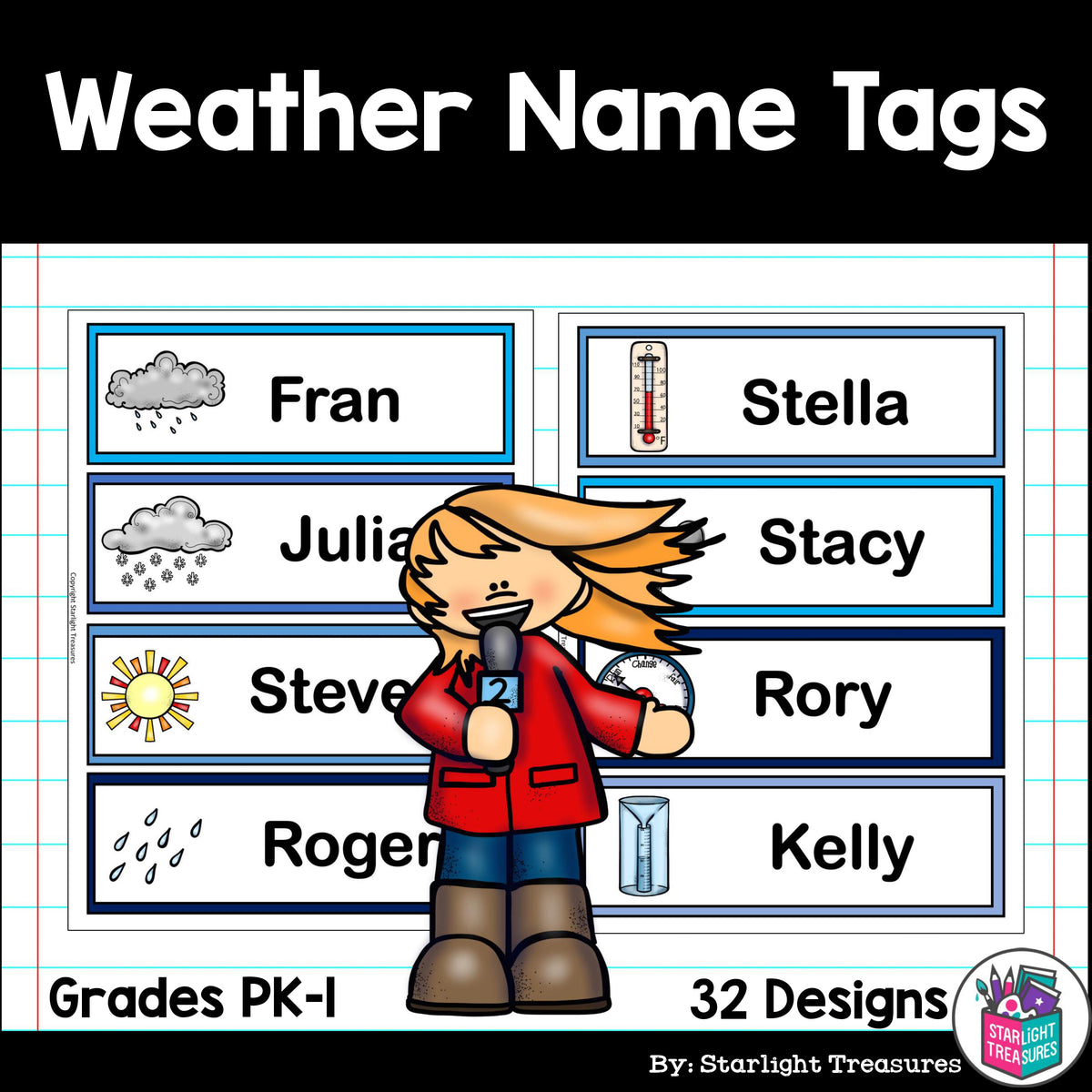 Weather Name Tags - Editable – Starlight Treasures LLC