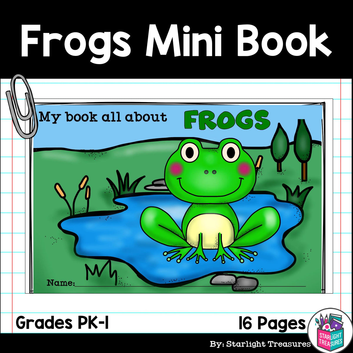 Frogs Mini Book for Early Readers – Starlight Treasures LLC