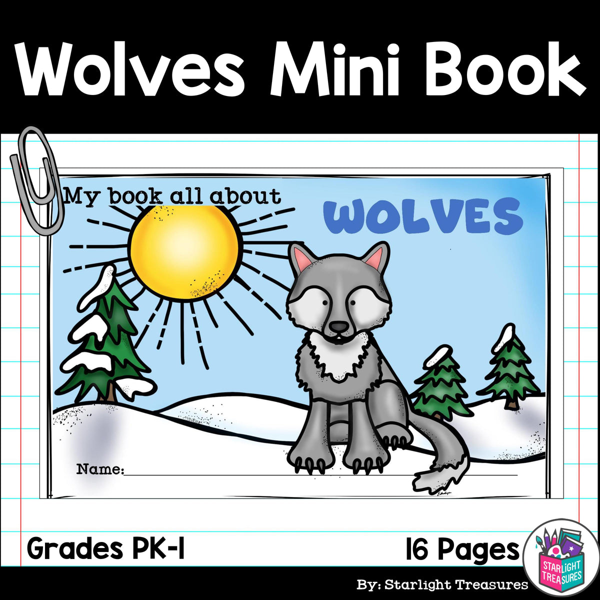 Wolves Mini Book for Early Readers – Starlight Treasures LLC