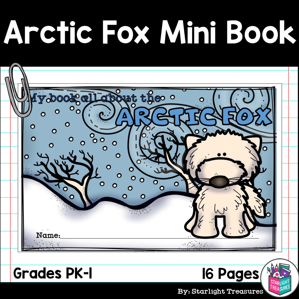 Arctic Fox Mini Book for Early Readers – Starlight Treasures LLC