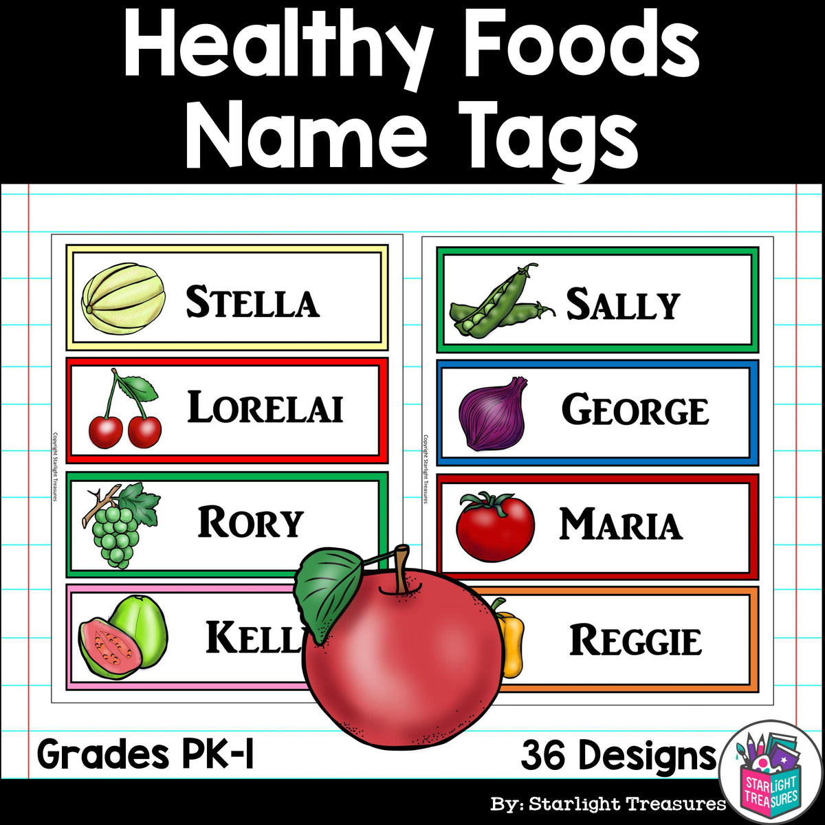 Healthy Foods Desk Name Tags - Editable – Starlight Treasures LLC
