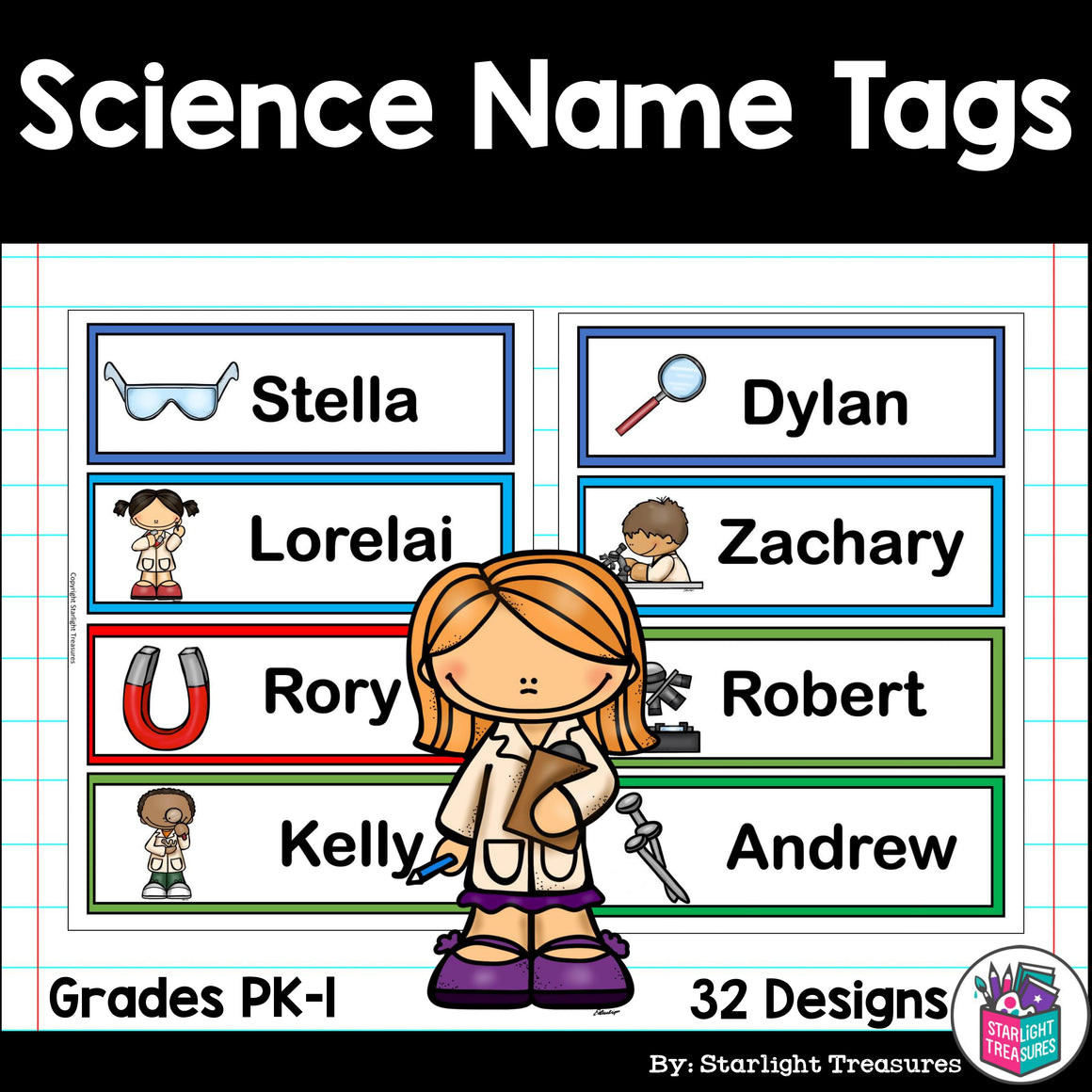 Science Name Tags - Editable – Starlight Treasures LLC