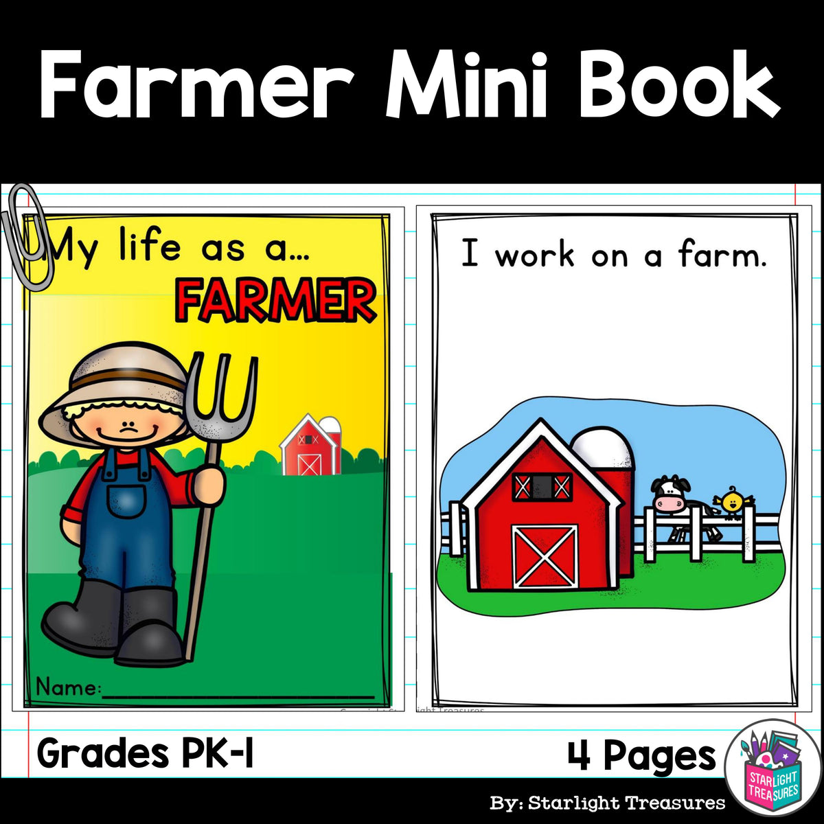 Farmer Mini Book for Early Readers - Careers and Community Helpers ...
