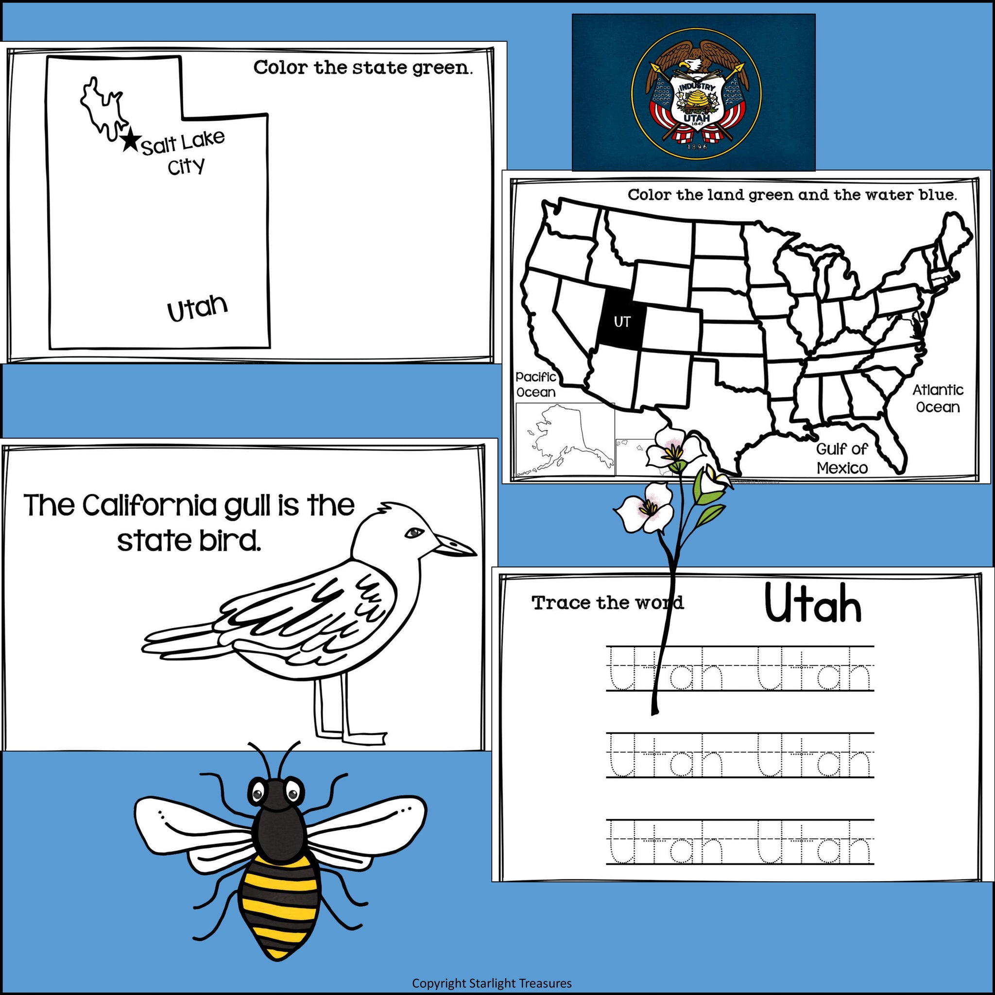 Utah Mini Book for Early Readers - A State Study – Starlight Treasures LLC