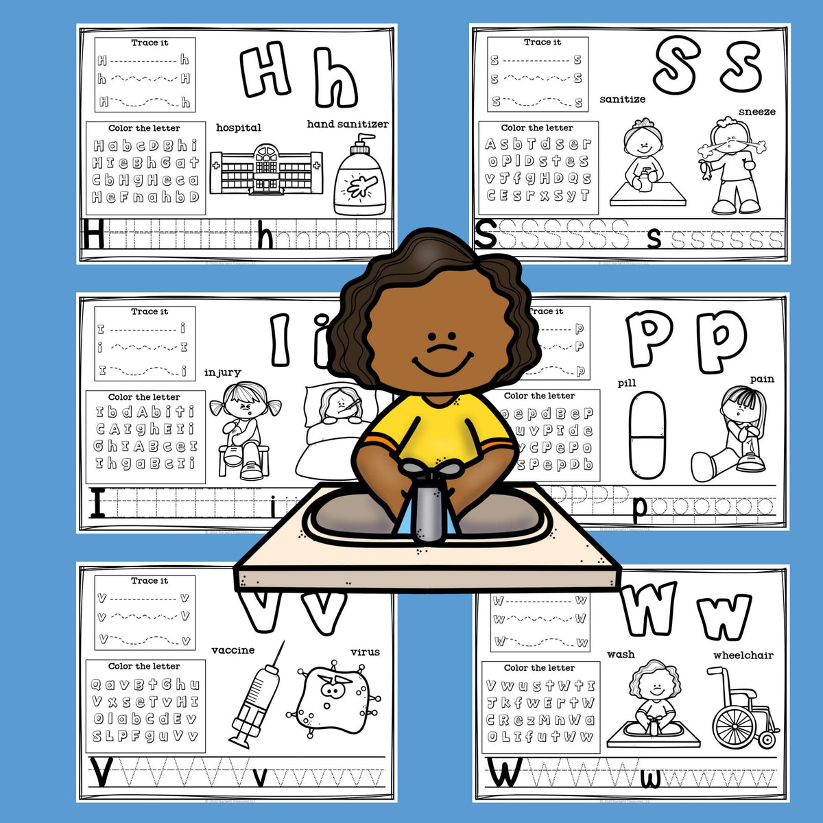 Alphabet Workbook: Worksheets A-Z Health & Sickness FREEBIE – Starlight ...