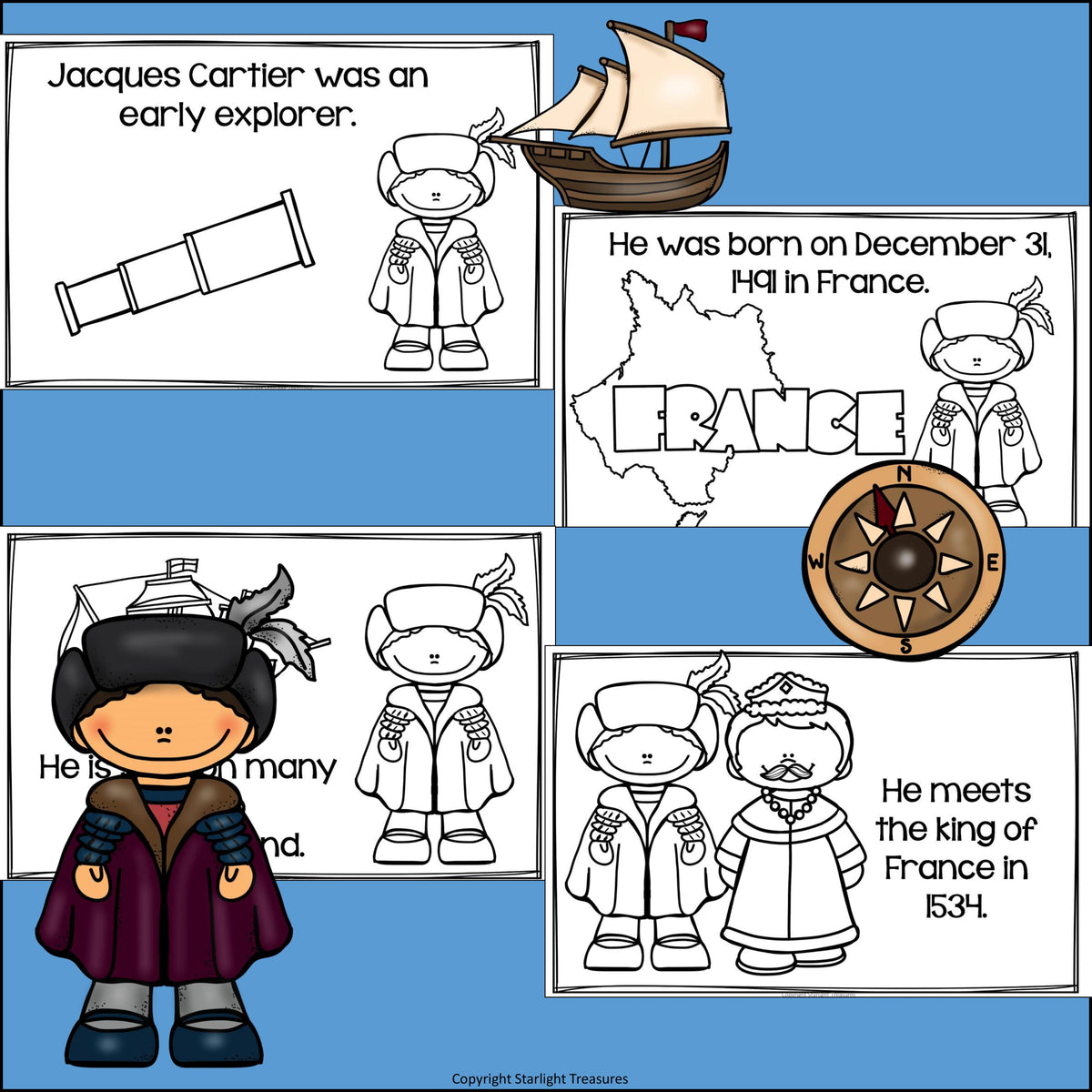 Jacques Cartier Mini Book for Early Readers: Early Explorers ...